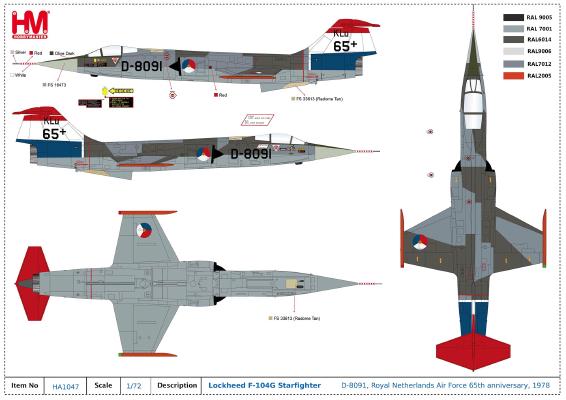 Lockheed F-104G Starfighter D-8091, Royal Netherlands Air Force 65th ...