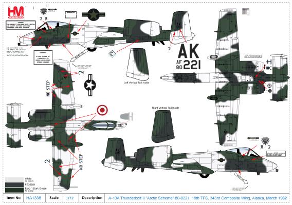 A-10A Thunderbolt II "Arctic Scheme" 80-0221, 18th TFS, 343rd Composite ...