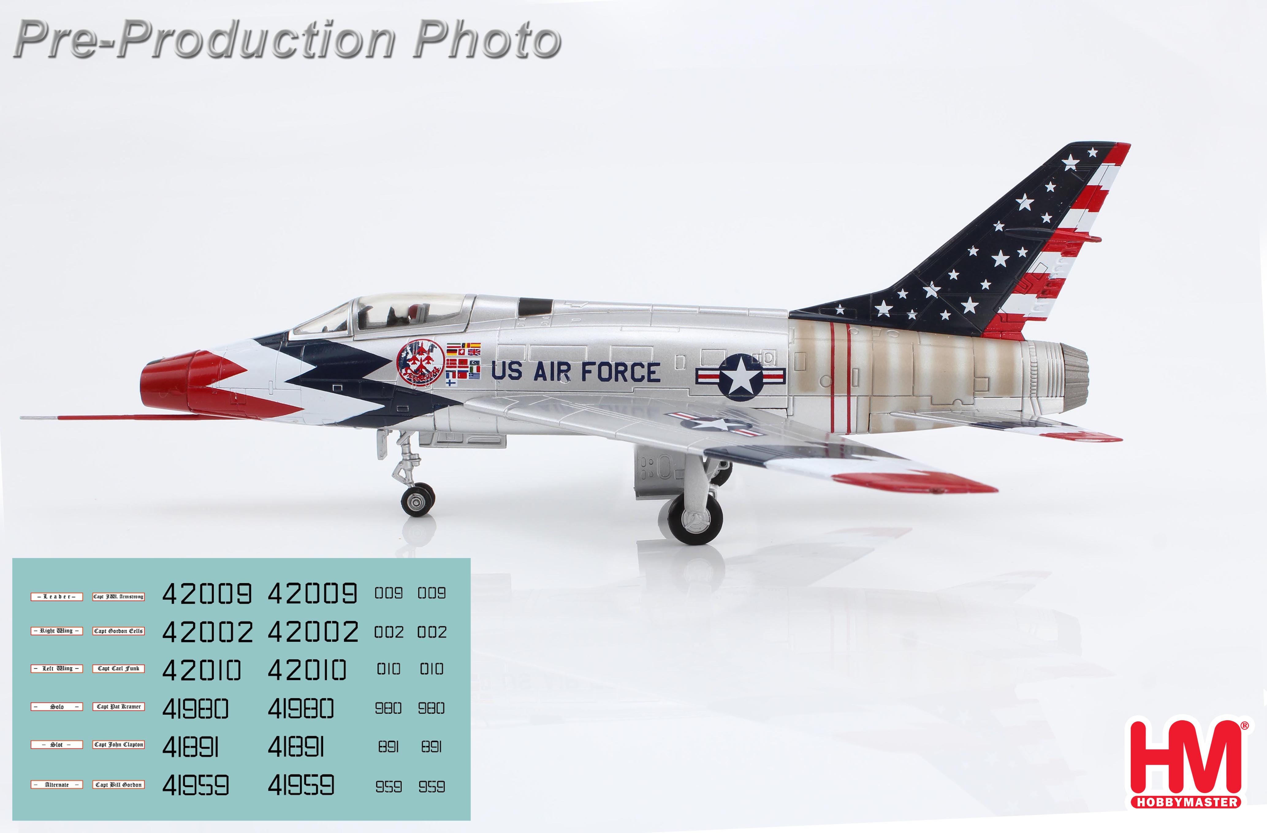 F-100 Skyblazers USAF, 1960 Season (with decals for 6 airplanes)