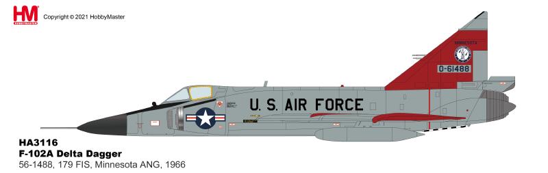 F-102A Delta Dagger 56-1488, 179 FIS, Minnesota ANG, 1966 (case XX wing)