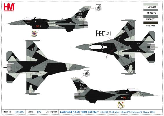 Lockheed F-16C “BDU Splinter” 86-0290, 354th Wing, 18th AGRS, Eielson ...