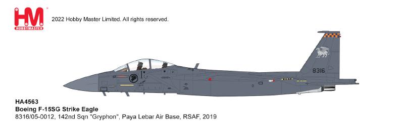 Boeing F-15SG Strike Eagle 8316/05-0012, 142nd Sqn “Gryphon”, Paya ...