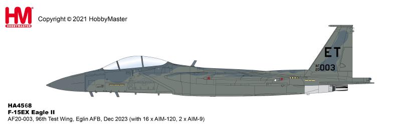 F-15EX Eagle II AF20-003, 96th Test Wing, Eglin AFB, Dec 2023 (w/16 x ...
