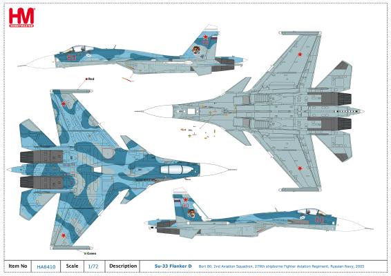 Su-33 Flanker D Bort 80, 2nd Aviation Squadron, 279th shipborne Fighter ...