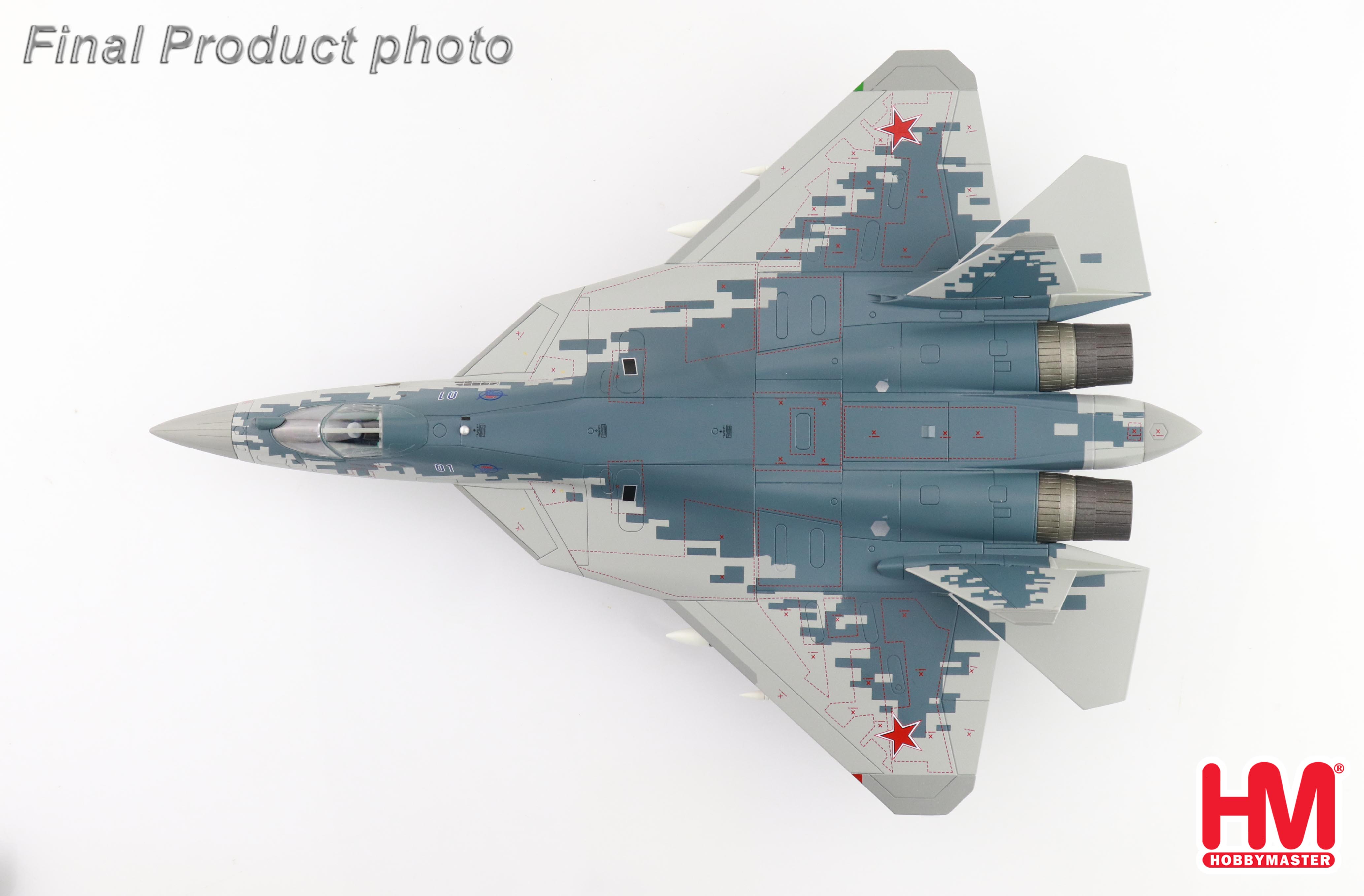 Su-57 Stealth Fighter 01 Blue, Russian Air Force, 2019 (w/ 2 x R-77 and ...