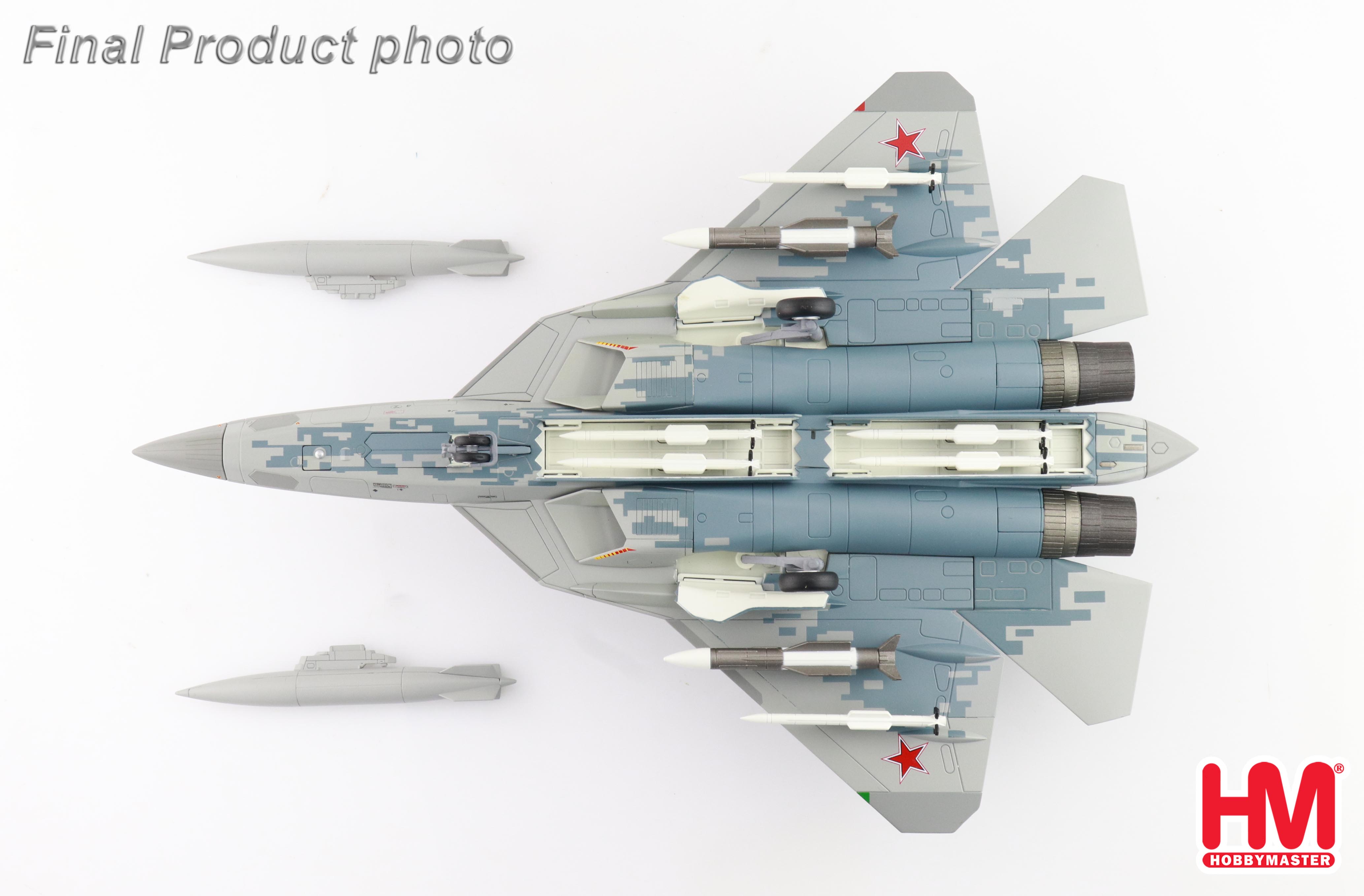 Su-57 Stealth Fighter 01 Blue, Russian Air Force, 2019 (w/ 2 x R-77 and ...