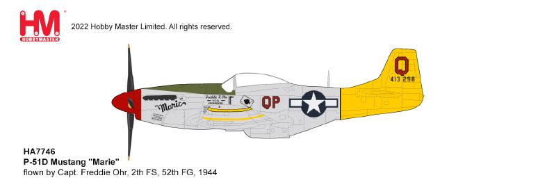 P-51D Mustang "Marie" flown by Capt. Freddie Ohr, 2th FS, 52th FG, 1944