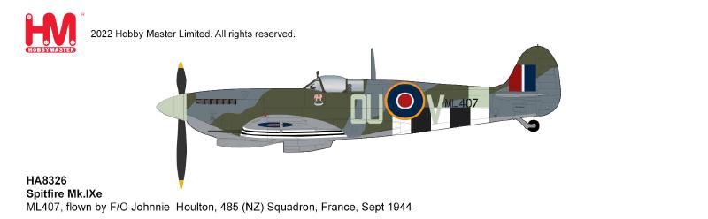 Spitfire Mk.IXe ML407, flown by F/O Johnnie Houlton, 485 (NZ) Squadron ...