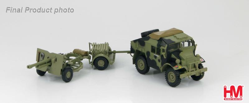British Quad Field Artillery Tractor with 25 pdr. gun and ammunition ...